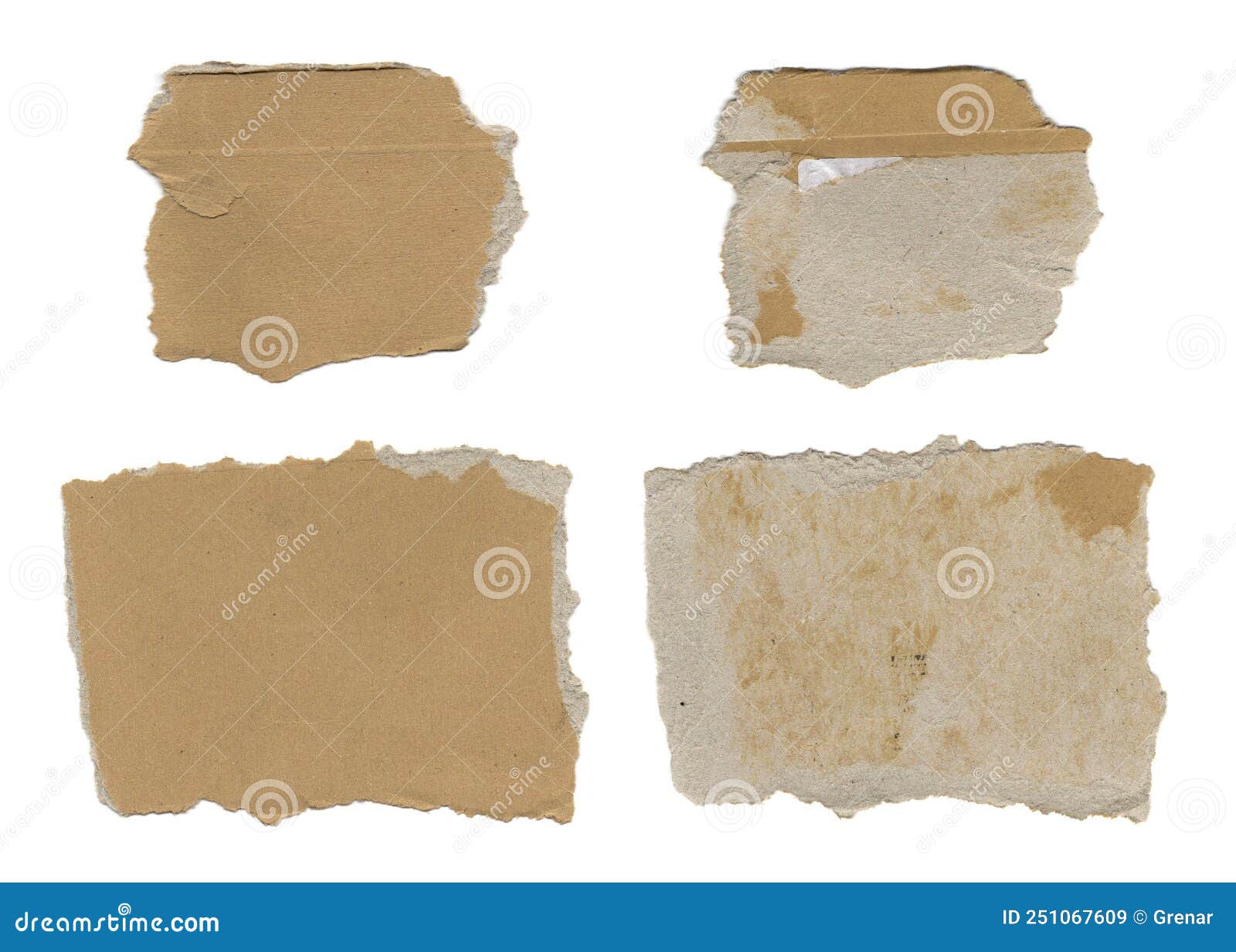 Cardboard Pieces Worn Front Back Stock Image - Image of scratched ...