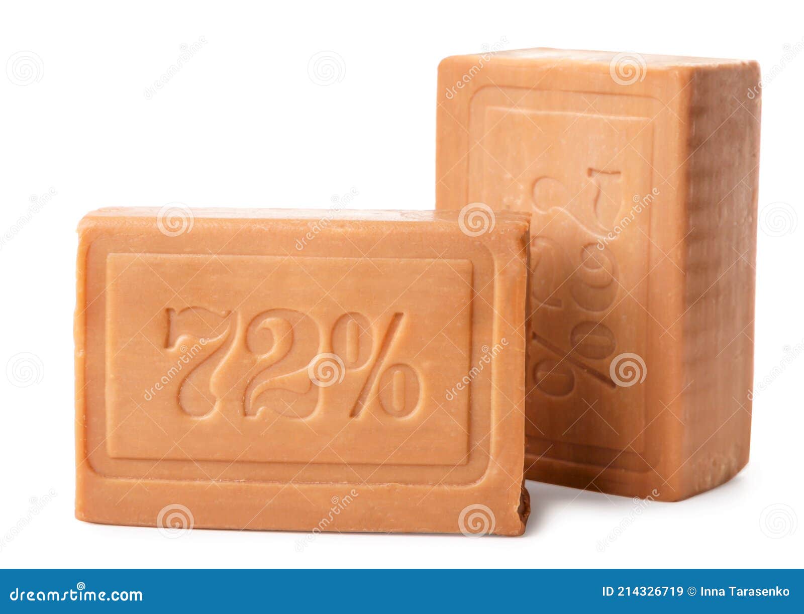 Two Pieces of Brown Laundry Soap on a White Background. Isolated Stock ...