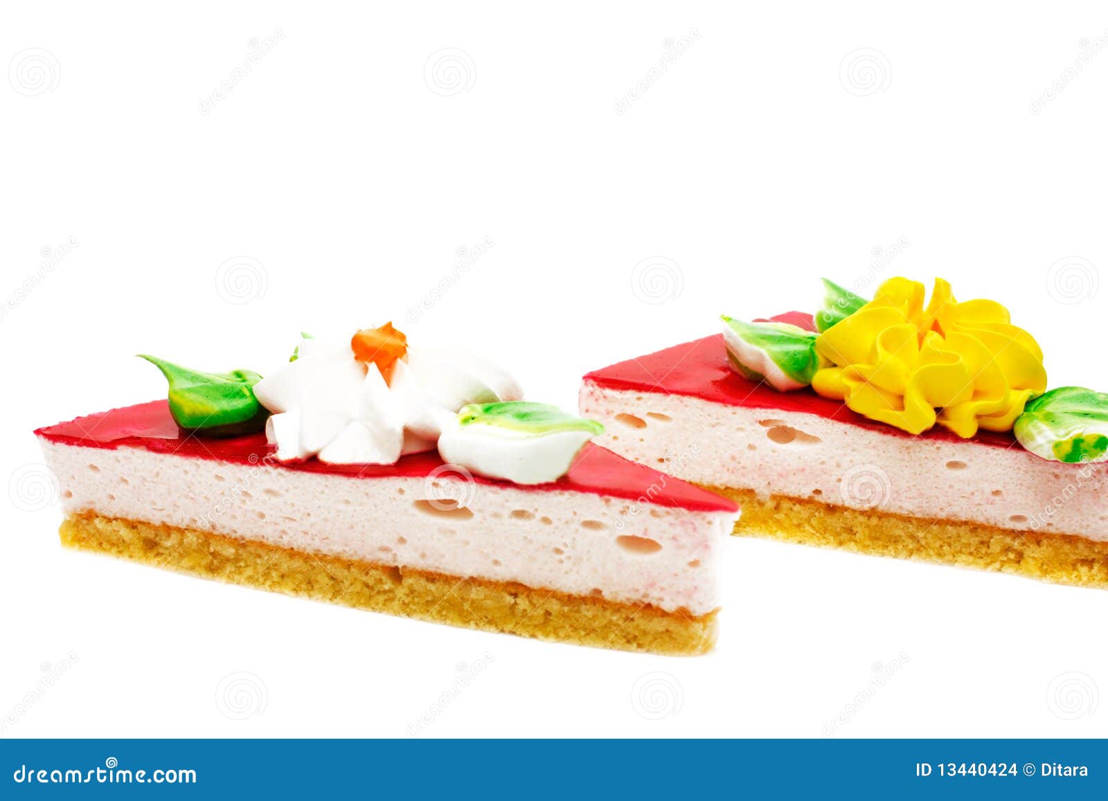 Two pieces of cake stock photo. Image of refreshment - 13440424