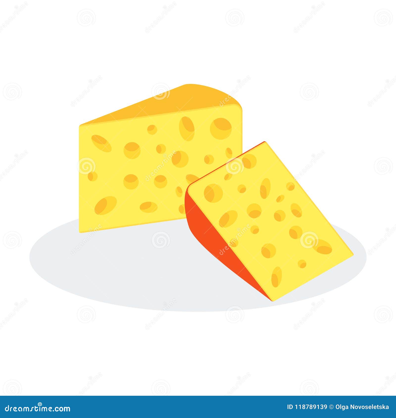 Cheese two pieces stock vector. Illustration of emmental - 118789139
