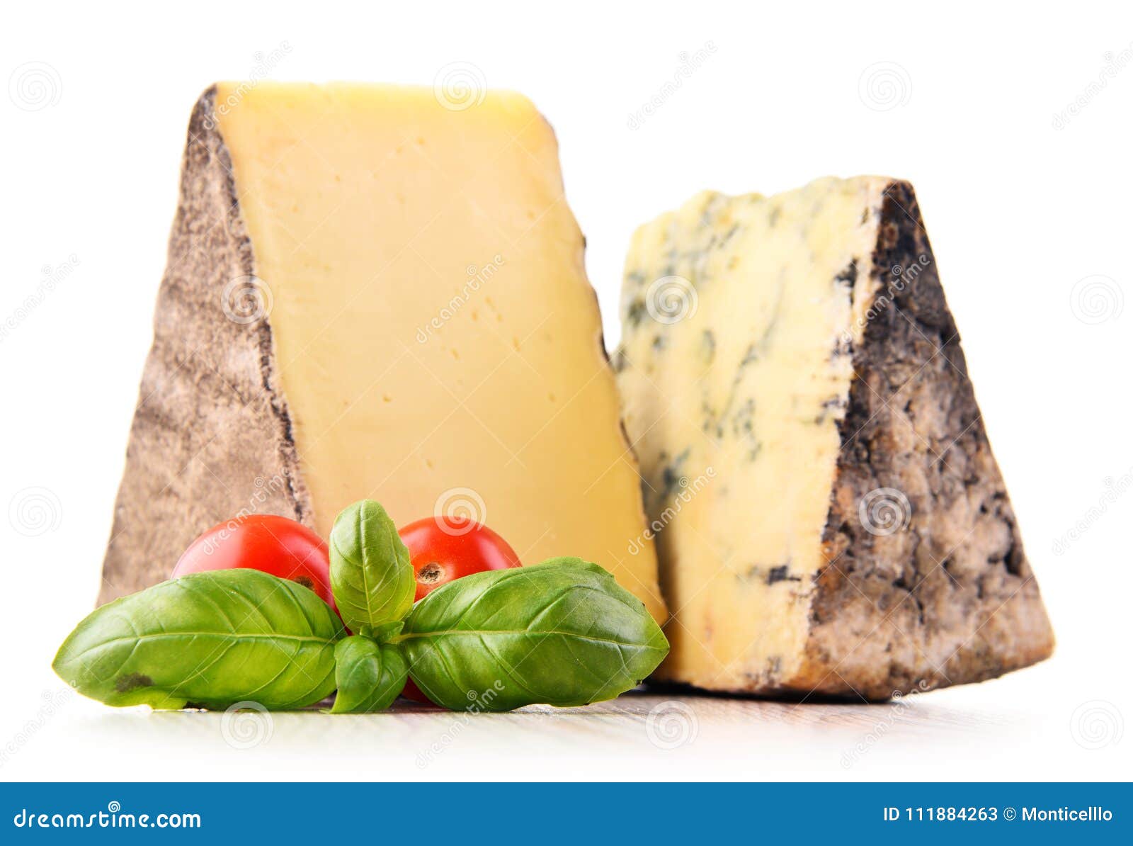 Two Pieces of Cheese Isolated in White Background Stock Image - Image ...