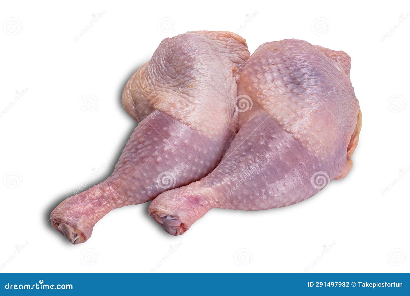 Two Pieces of Chicken Legs Isolated on White Background Stock Photo ...