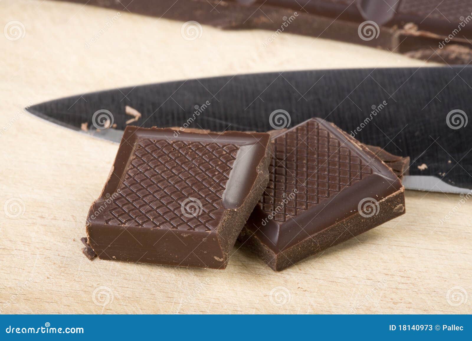 Two pieces of chocolate stock image. Image of calorific - 18140973