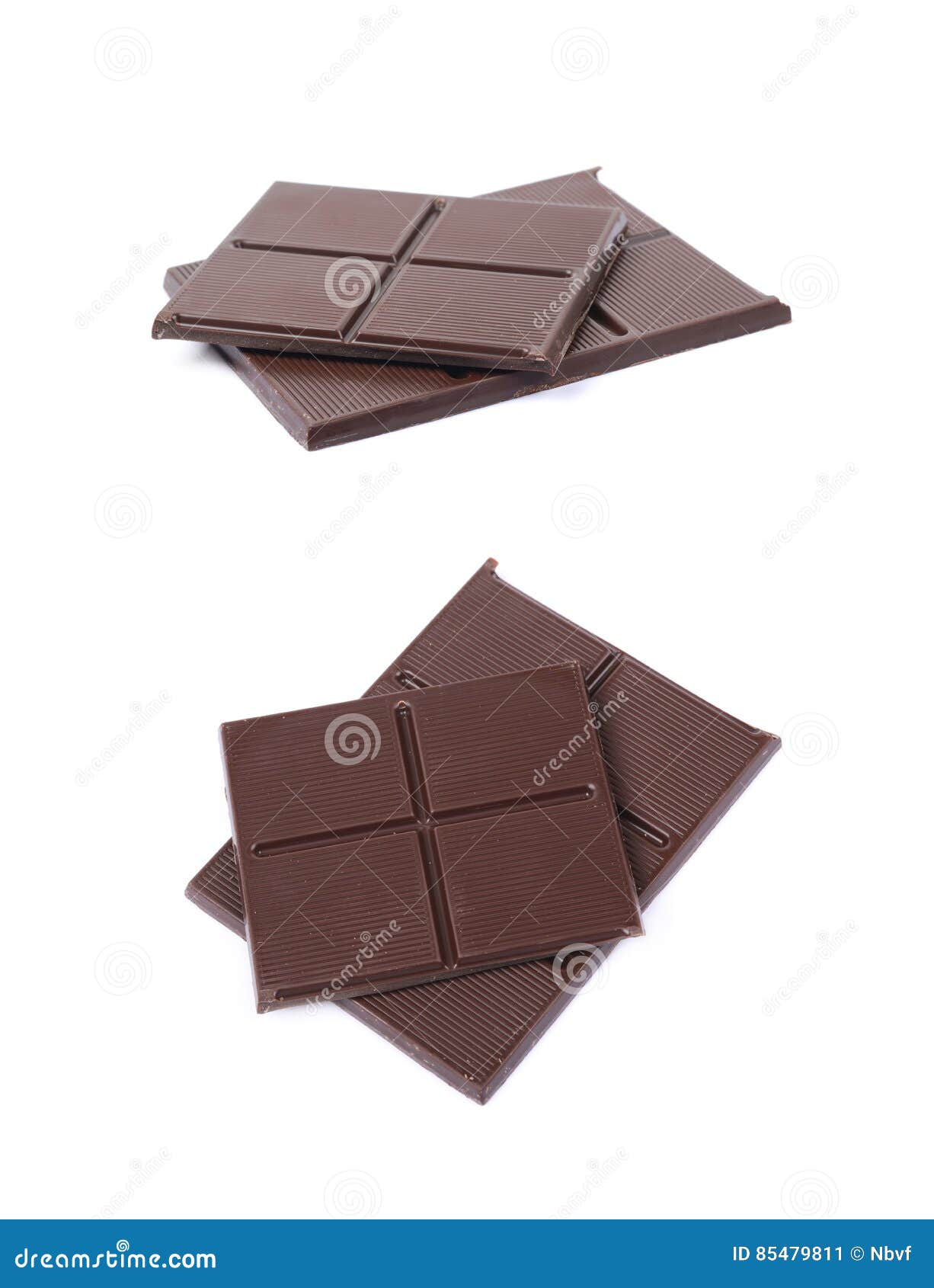 Two Pieces of Chocolate Bars Isolated Stock Image - Image of ...