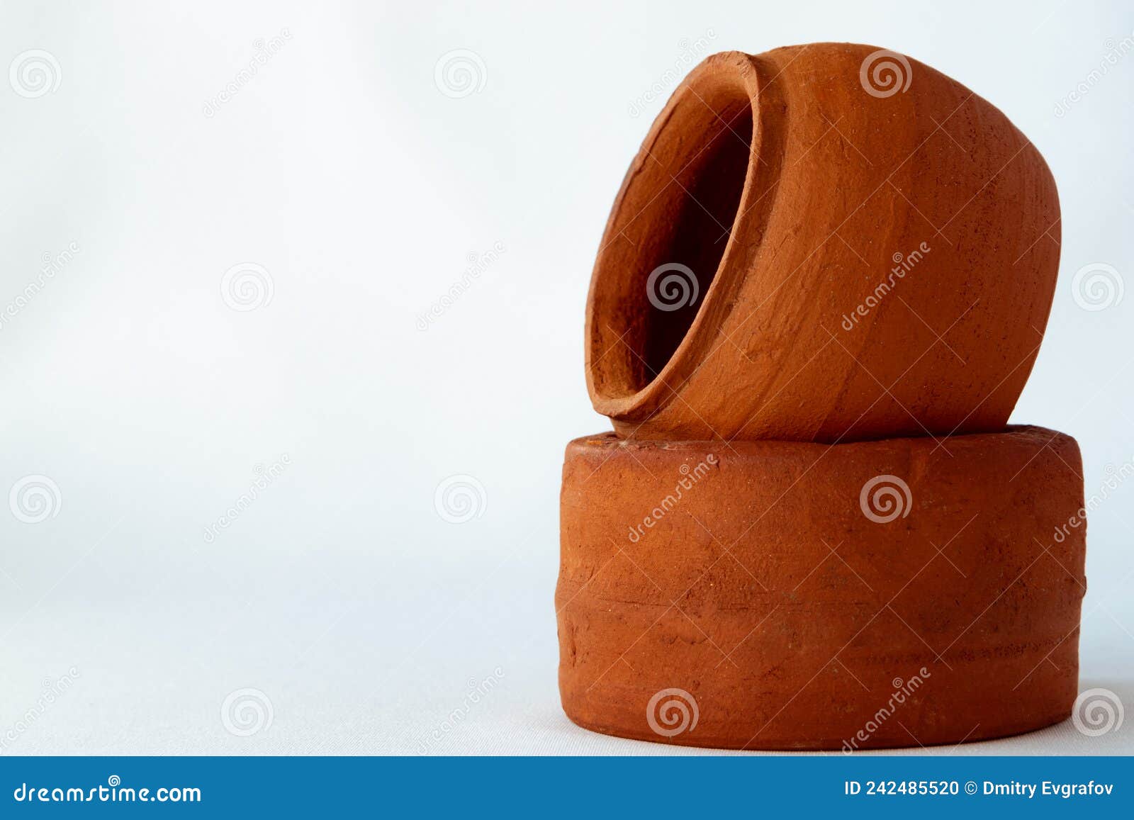 Two Pieces of Clay on a White Background and a Copy Space. a Set of ...