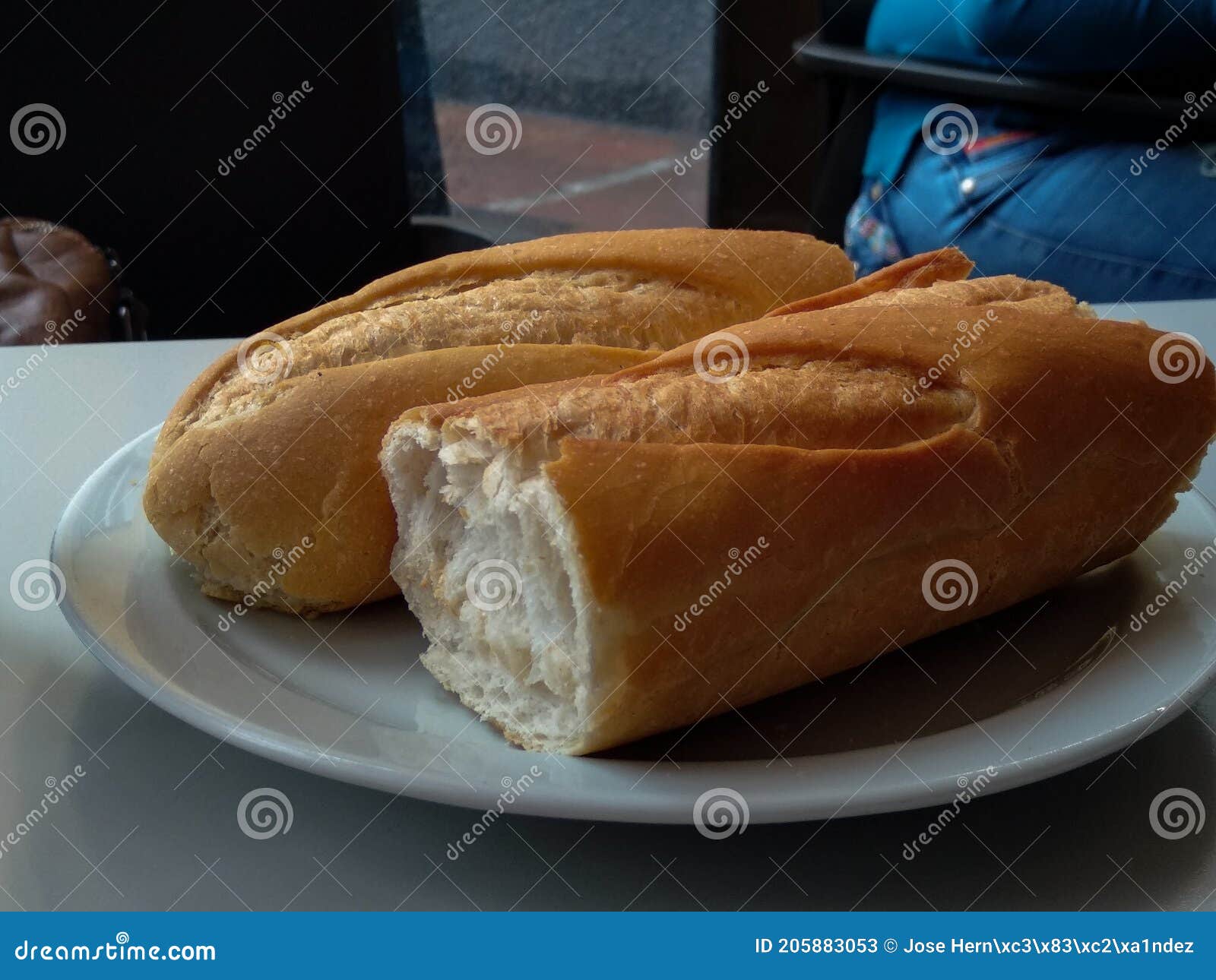 Two Pieces of Bread on a Plate Stock Image - Image of hungry, feeding ...