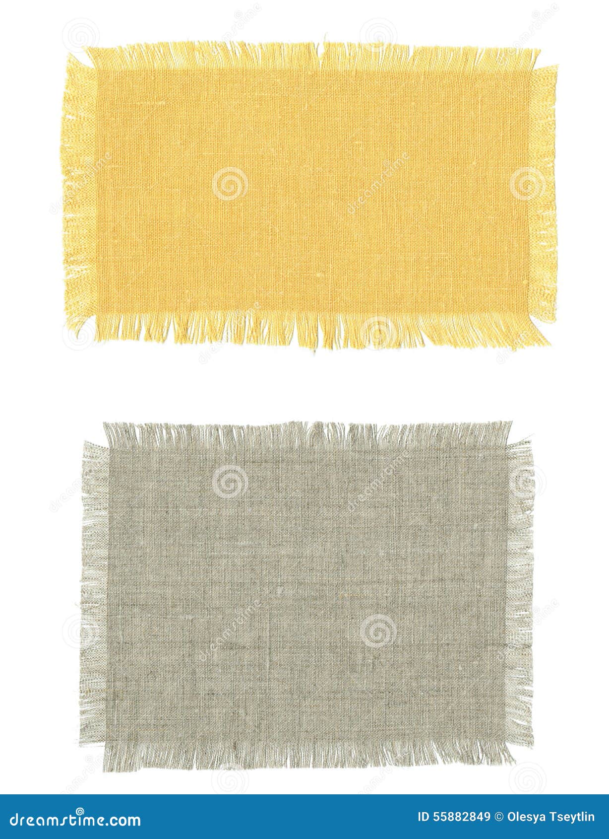 Two Pieces of Cotton Fabric in Different Colors. Stock Image - Image of ...