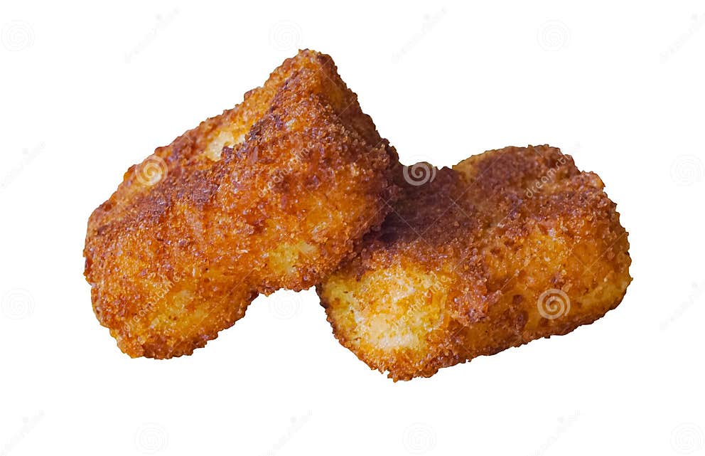 Two Pieces of Cutlet on a White Background Stock Photo - Image of ...