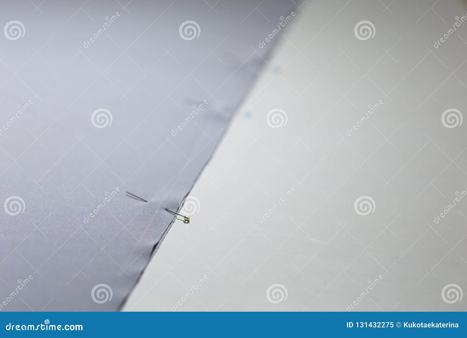 Two Pieces of Fabric Fastened with a Needles.Tailoring Industry Stock ...