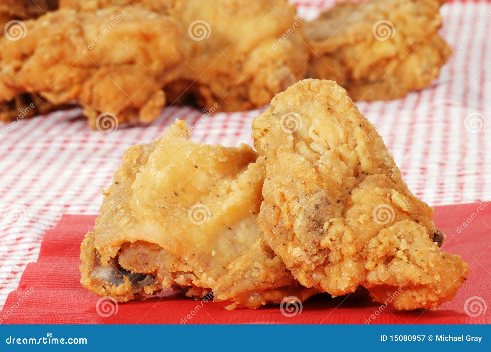 Two pieces fried chicken stock image. Image of edible - 15080957