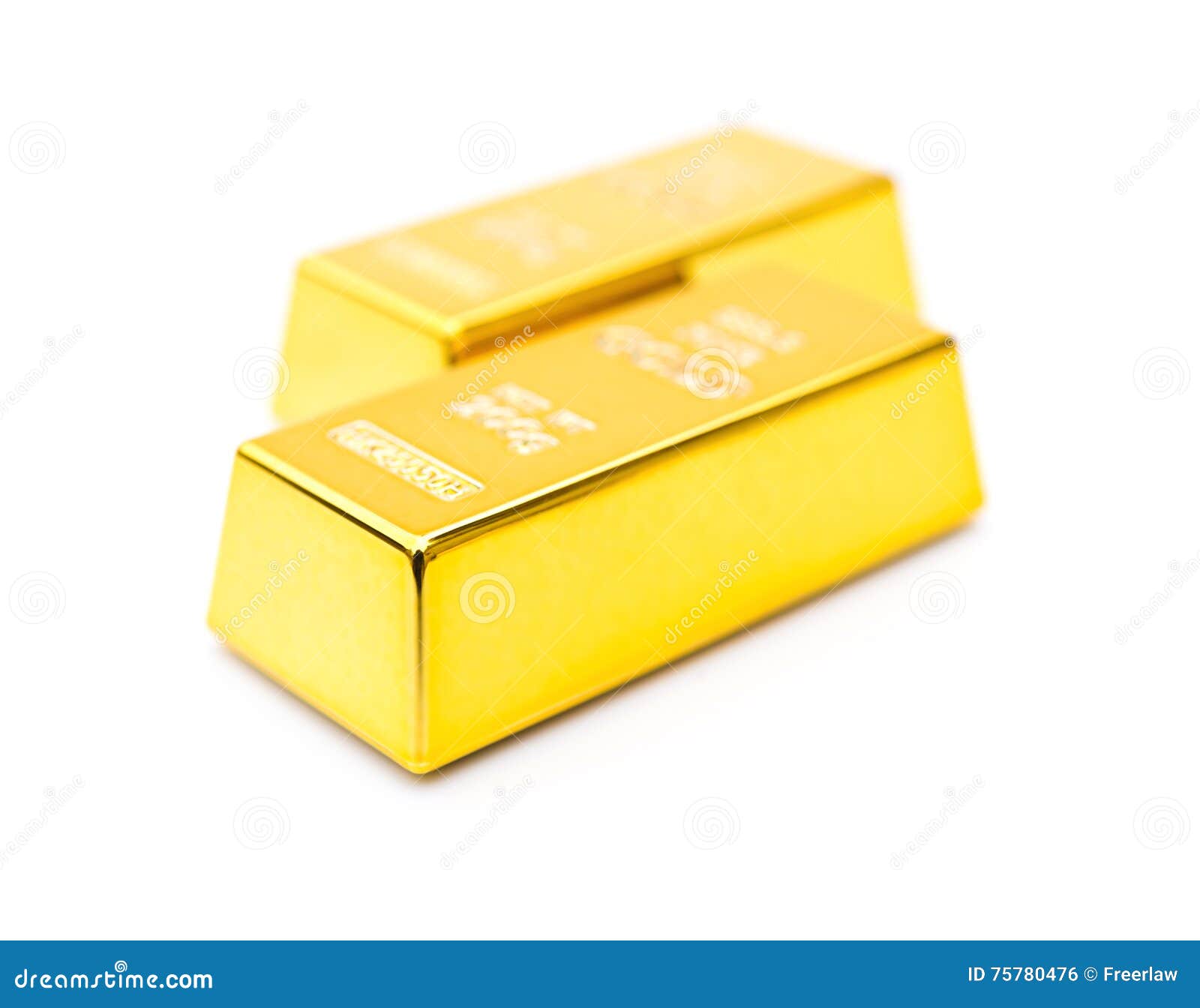 Two Pieces of Gold Bar Onwhite Background Stock Photo - Image of ...