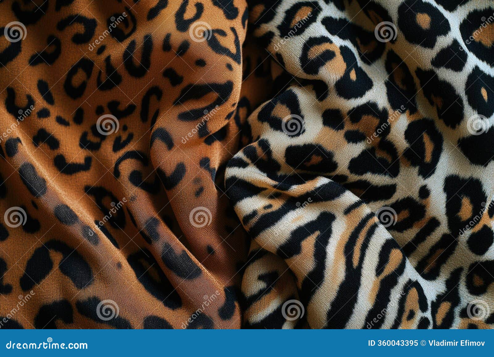 Two Pieces of Leopard Print Fabric are Shown Side by Side Stock Image ...