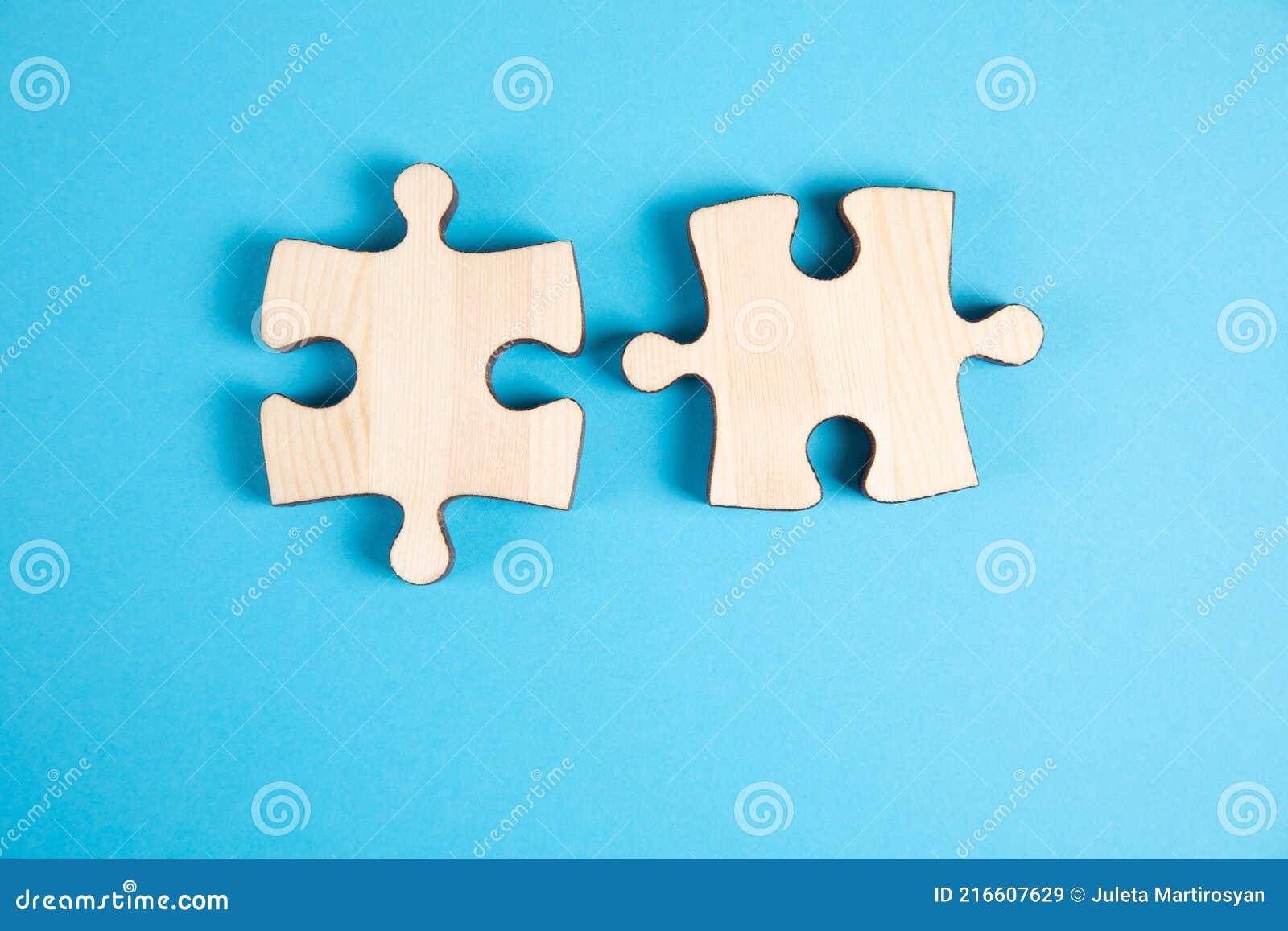 Two pieces of the puzzle stock image. Image of idea - 216607629