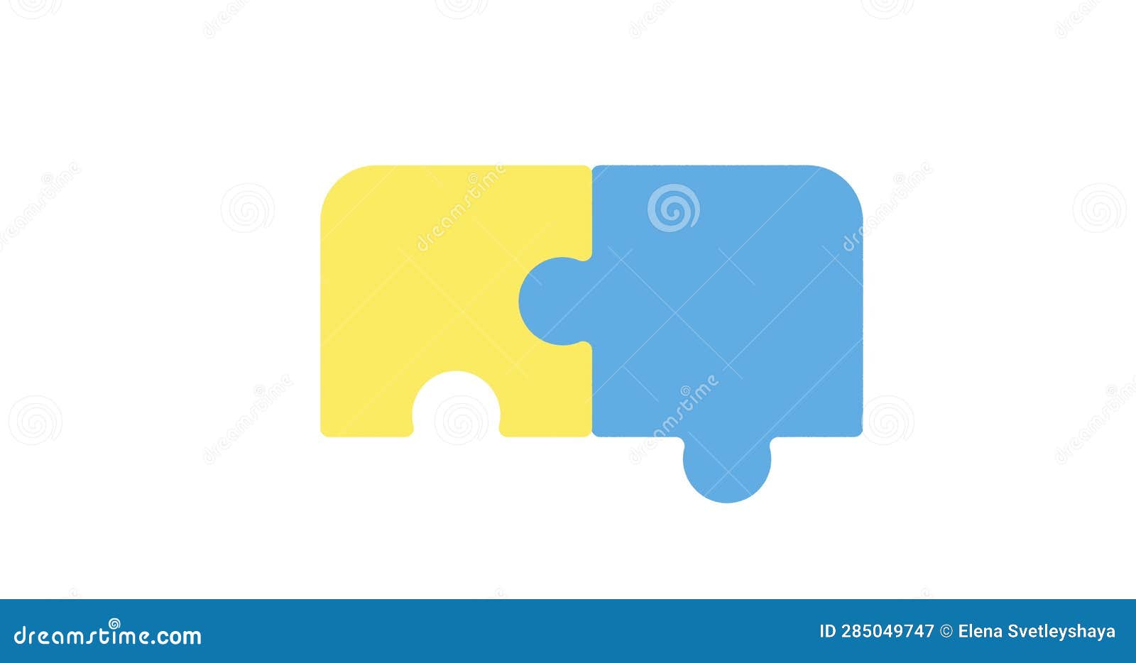 Two Pieces of the Puzzle Fit Together. Loop Animation of Two Puzzle ...