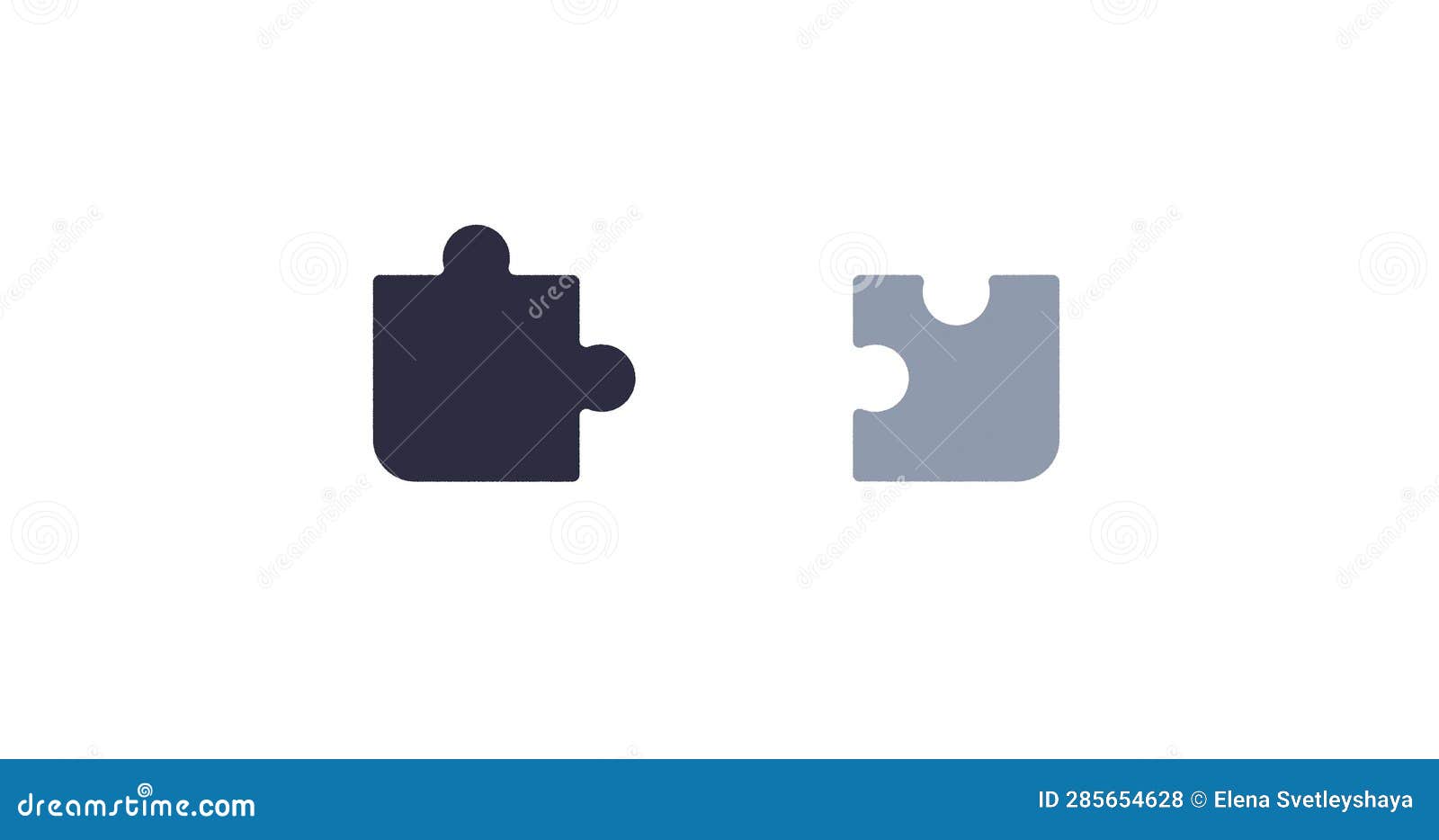 Two Pieces of the Puzzle Fit Together. Loop Animation of Two Puzzle ...