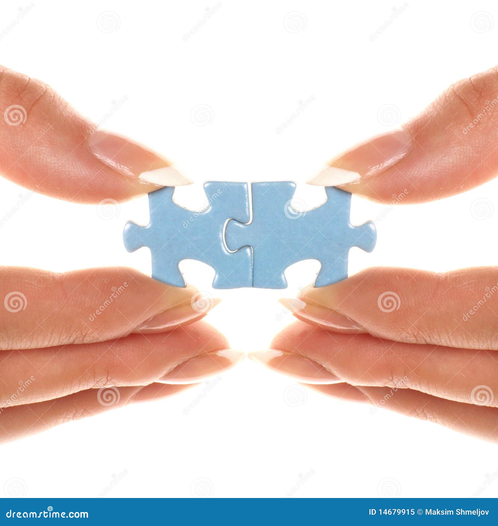 Two Pieces of Puzzles are Connected Together Stock Image - Image of ...