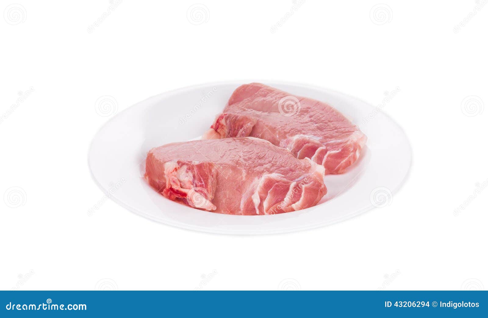 Two Pieces of Raw Meat in Plate. Stock Photo - Image of chop, pieces ...