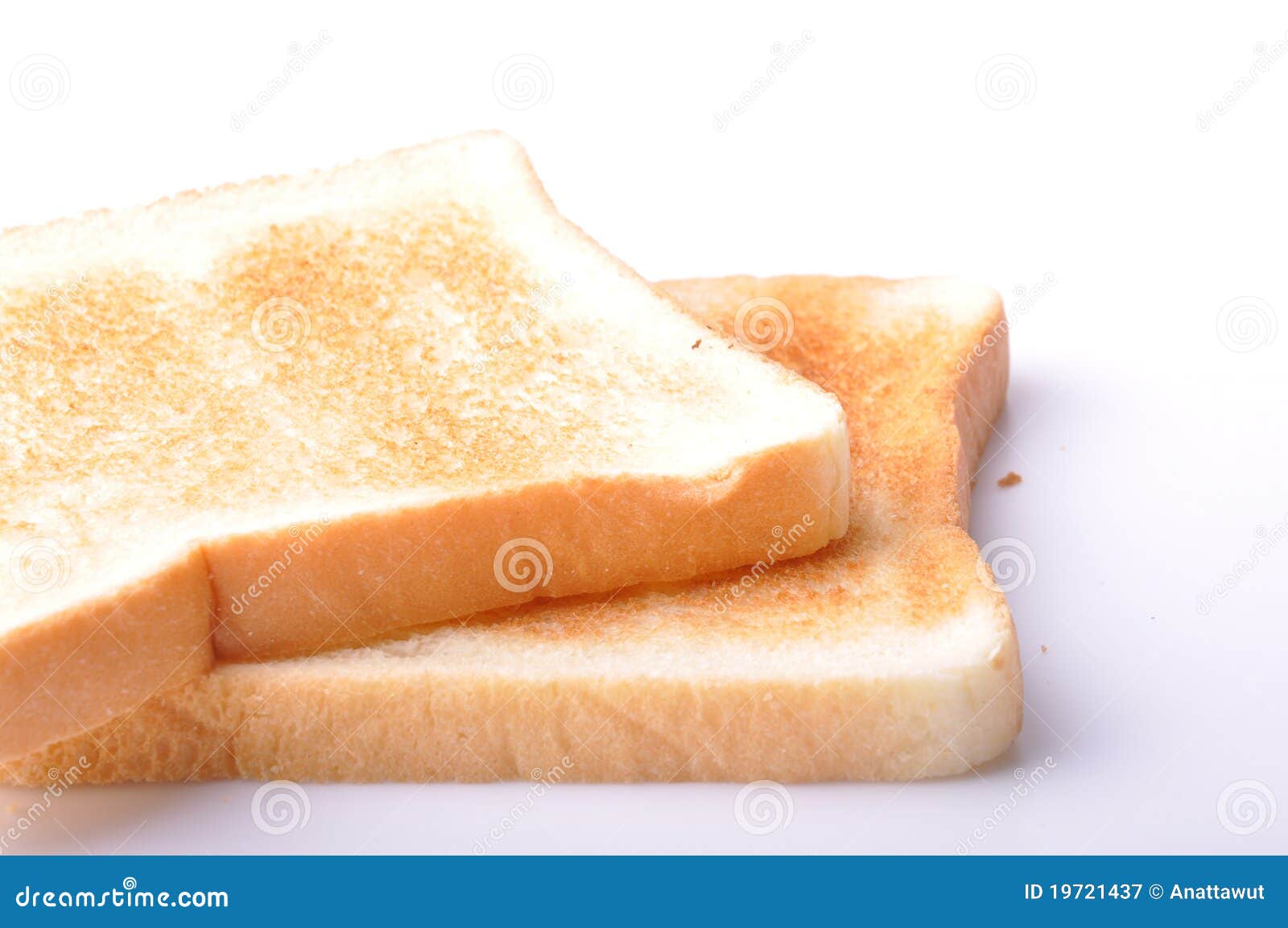 Two pieces slide of bread stock image. Image of delicious - 19721437