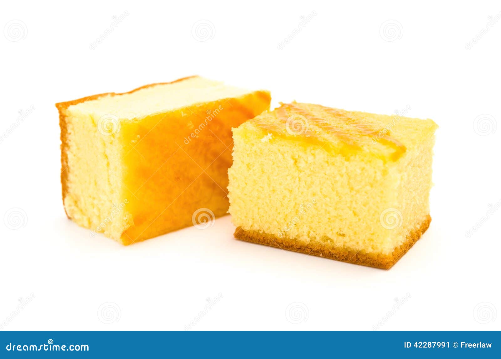 Two pieces of sponge cakes stock image. Image of cookie - 42287991