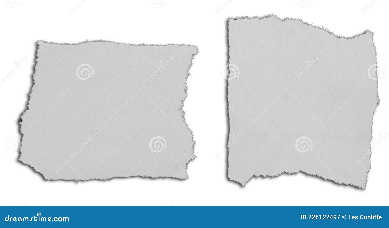 Torn paper pieces stock image. Image of close, blank - 226122497