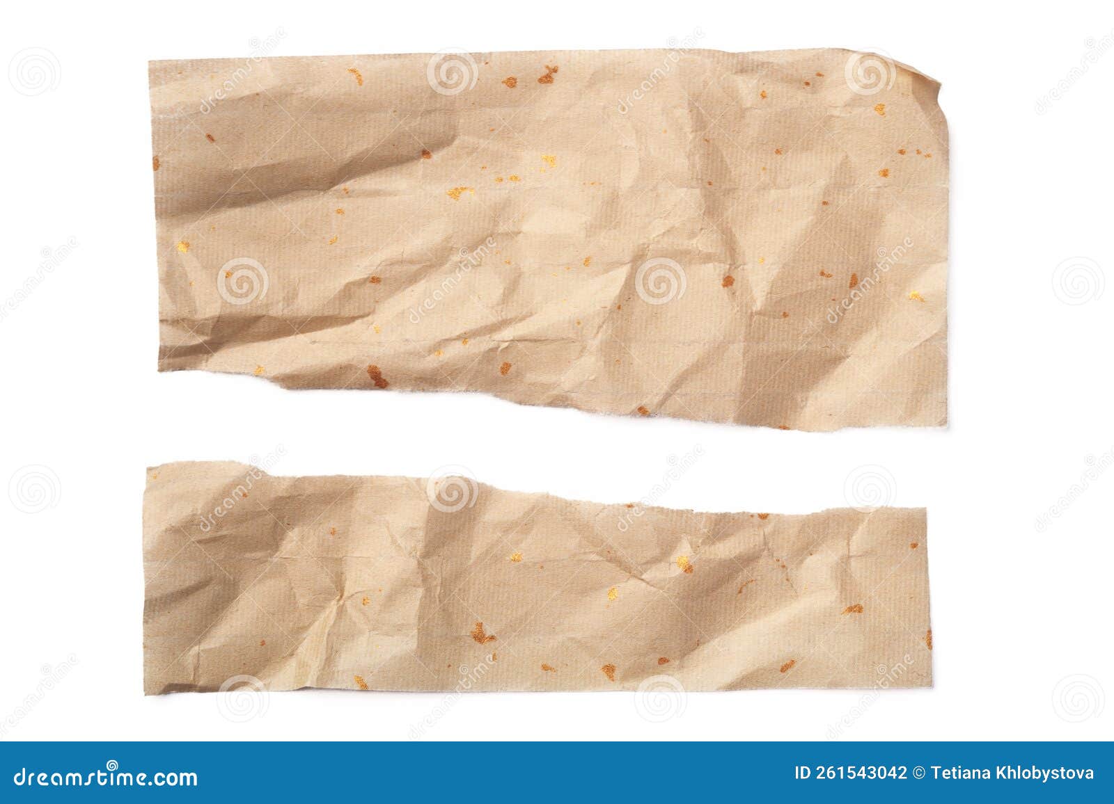 Two Pieces of Torn Paper Isolated on White Stock Photo - Image of ...