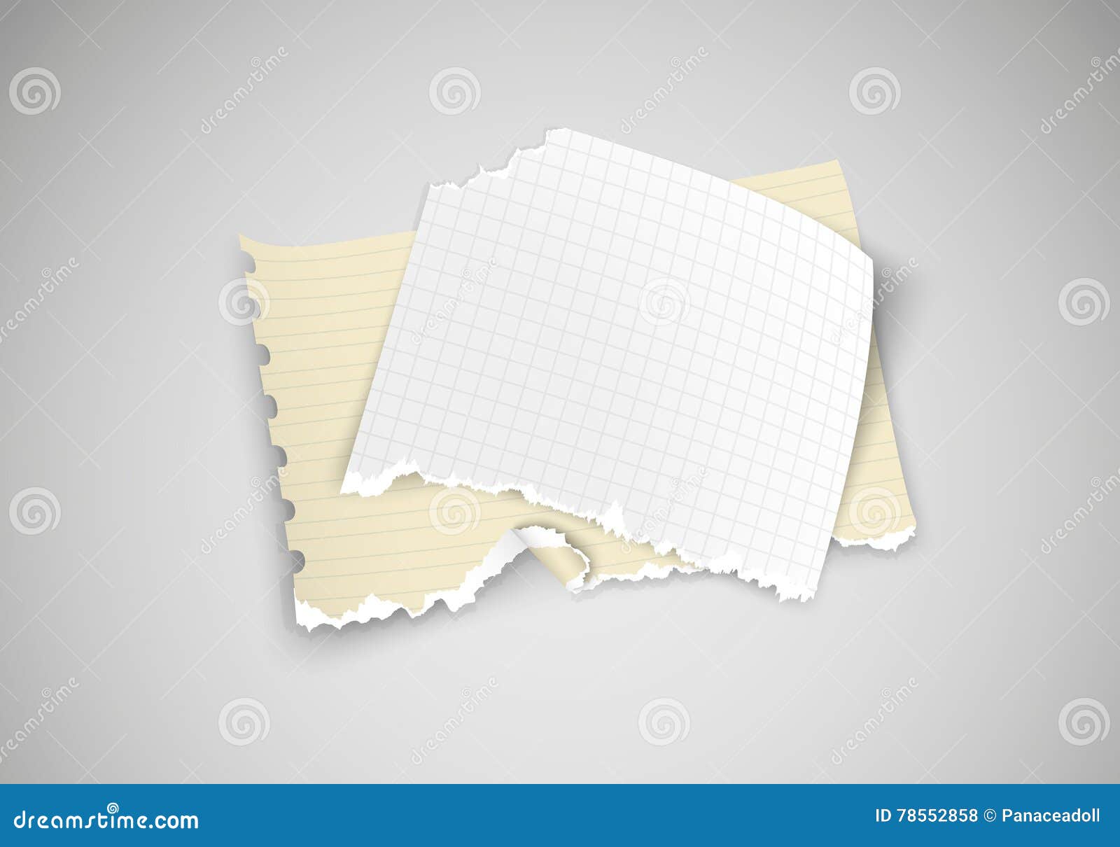 Two Pieces of Torn Paper on Light Background Stock Vector ...