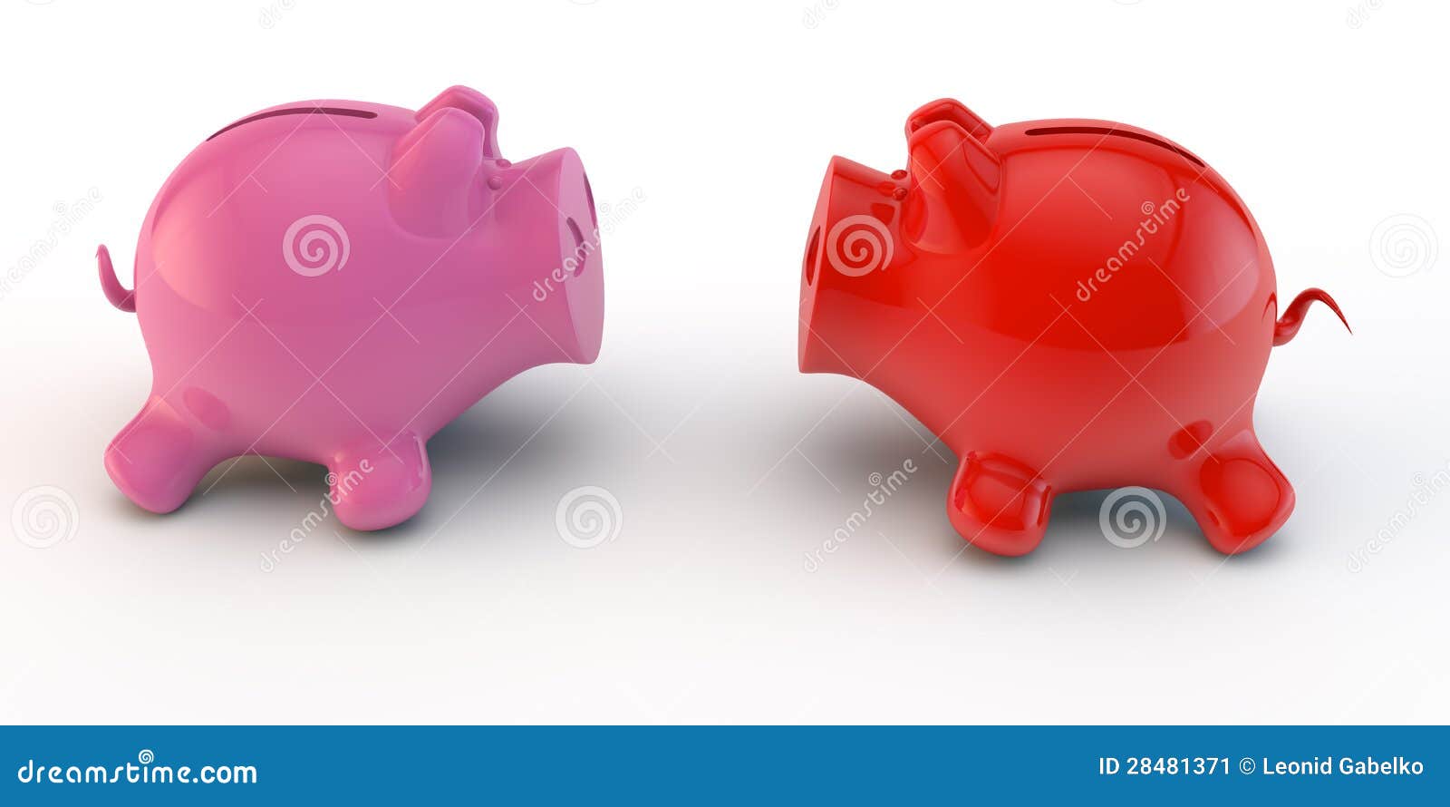 Two piggy bank stock illustration. Illustration of coins - 28481371