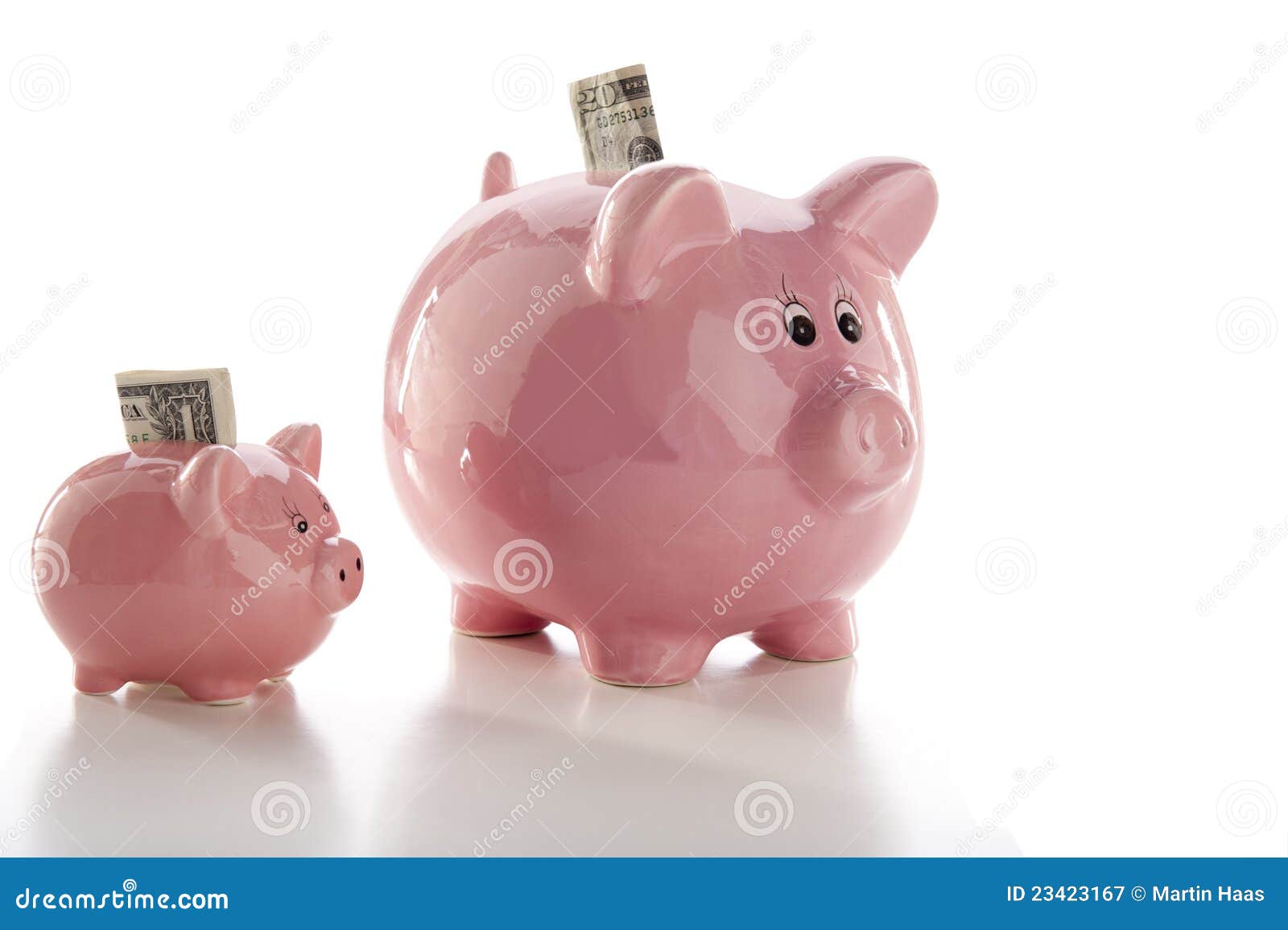 Two piggy banks stock image. Image of parent, mother - 23423167