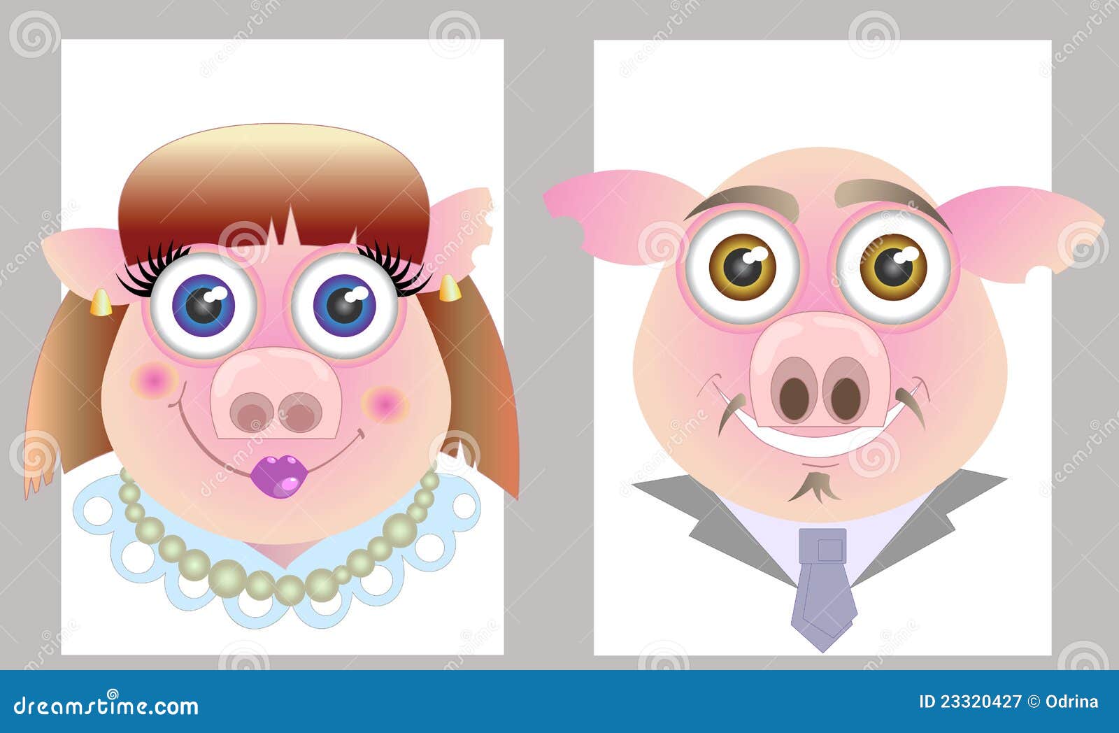 Two pigs stock vector. Illustration of cartoon, funny - 23320427