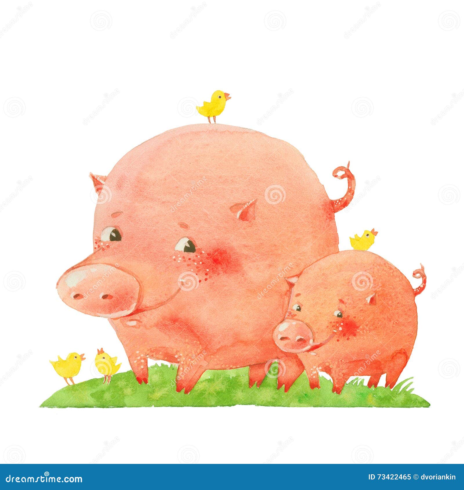 Two Cartoon Pigs