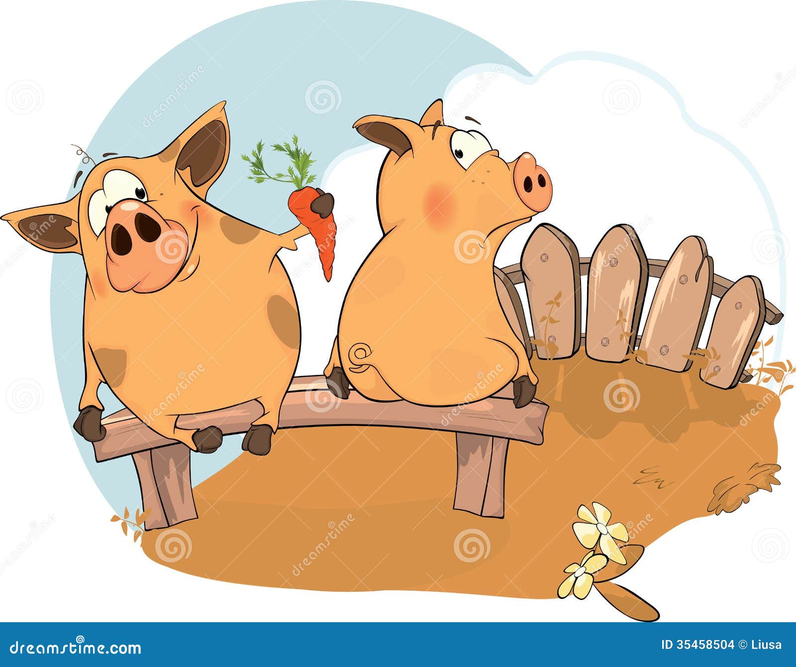 Two pigs stock vector. Illustration of farm, birthday - 35458504