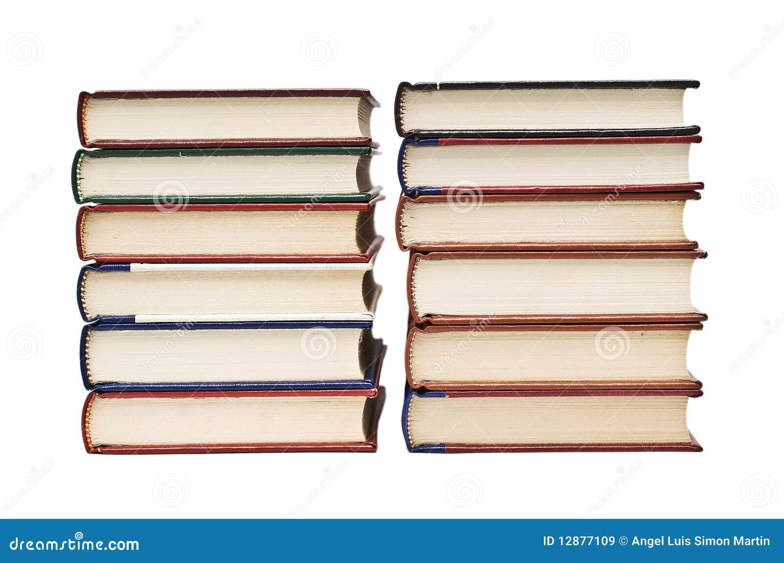 Two piles of books. stock image. Image of printed, bind - 12877109
