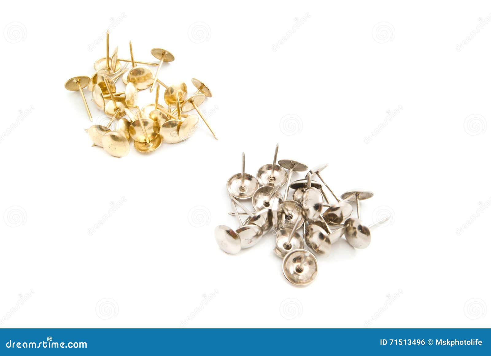 Two piles of building pins stock photo. Image of metal - 71513496