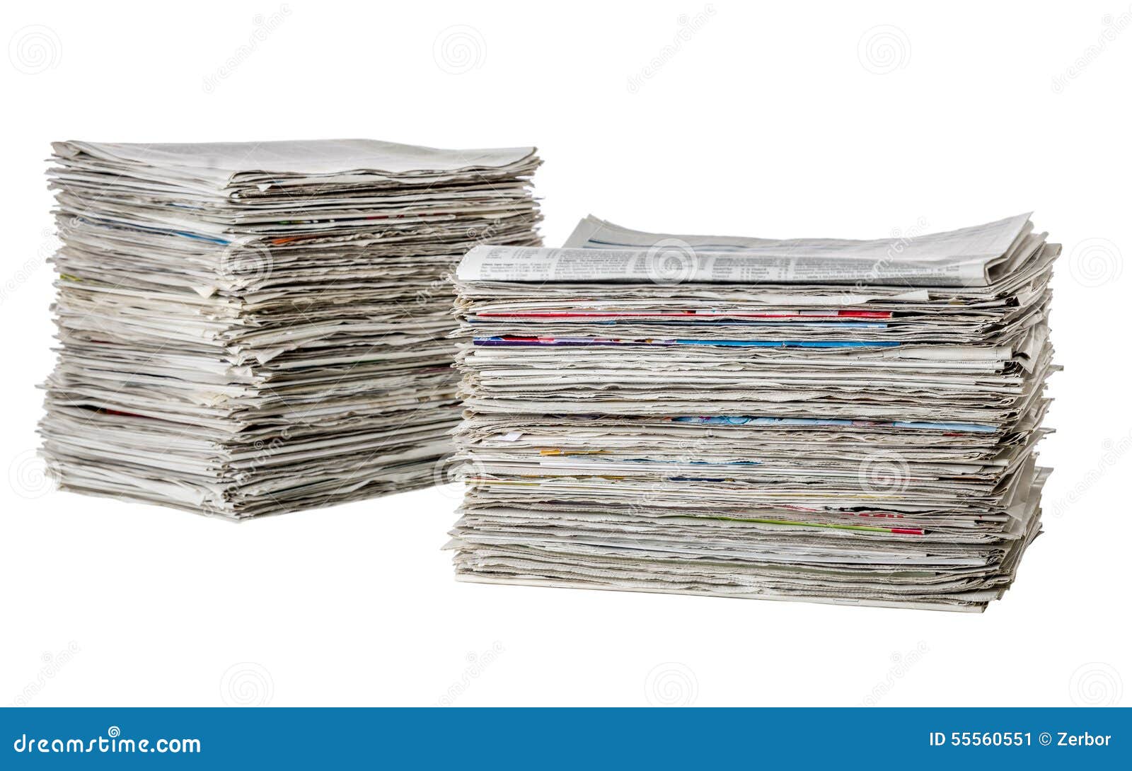 Two piles of newspapers stock image. Image of heap, advertisement ...