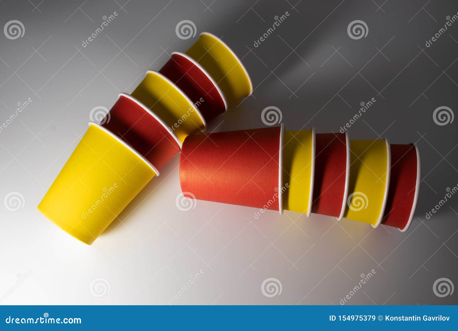 Two Piles of Paper Cups on the Table Stock Image - Image of paper ...