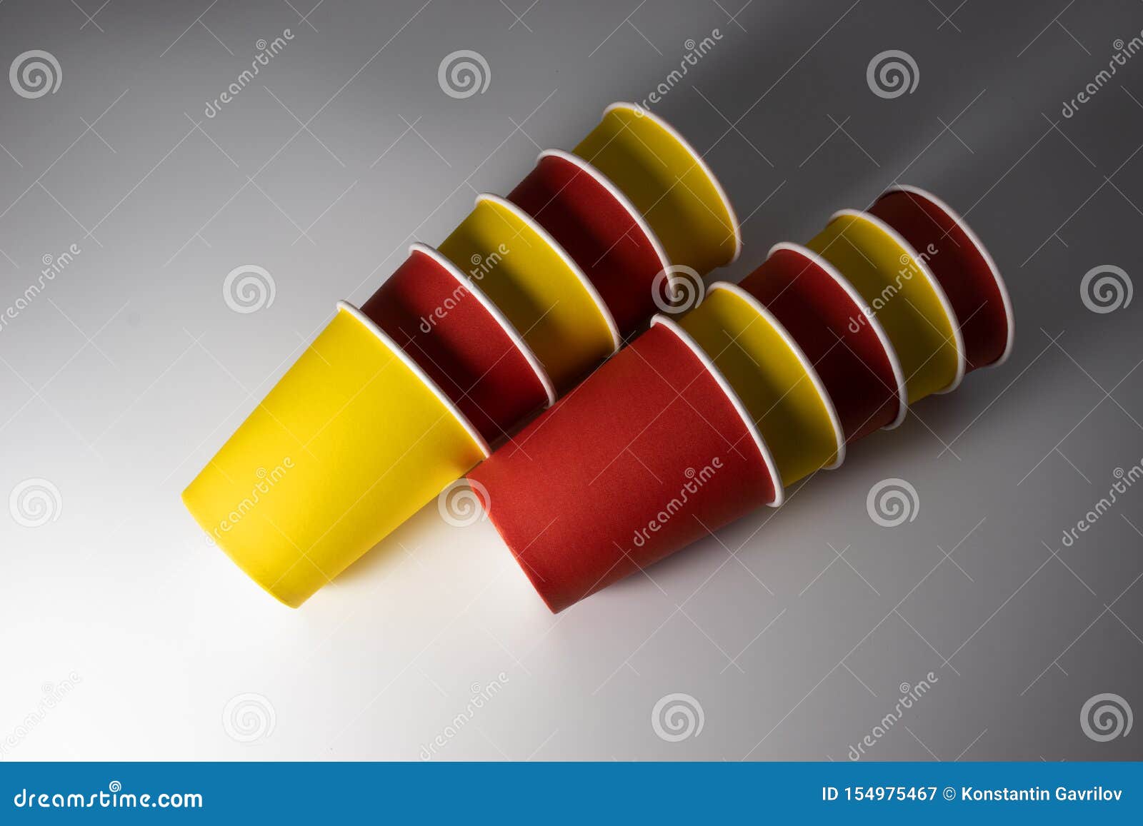 Two Piles of Paper Cups on the Table Stock Image - Image of handle ...