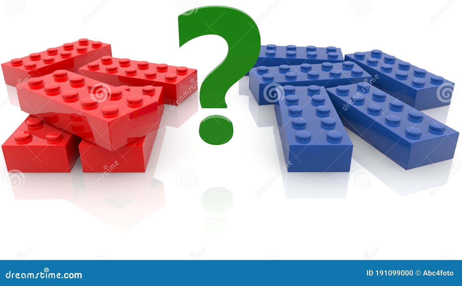 Two Piles of Toy Bricks and Question Mark Concept Stock Illustration ...