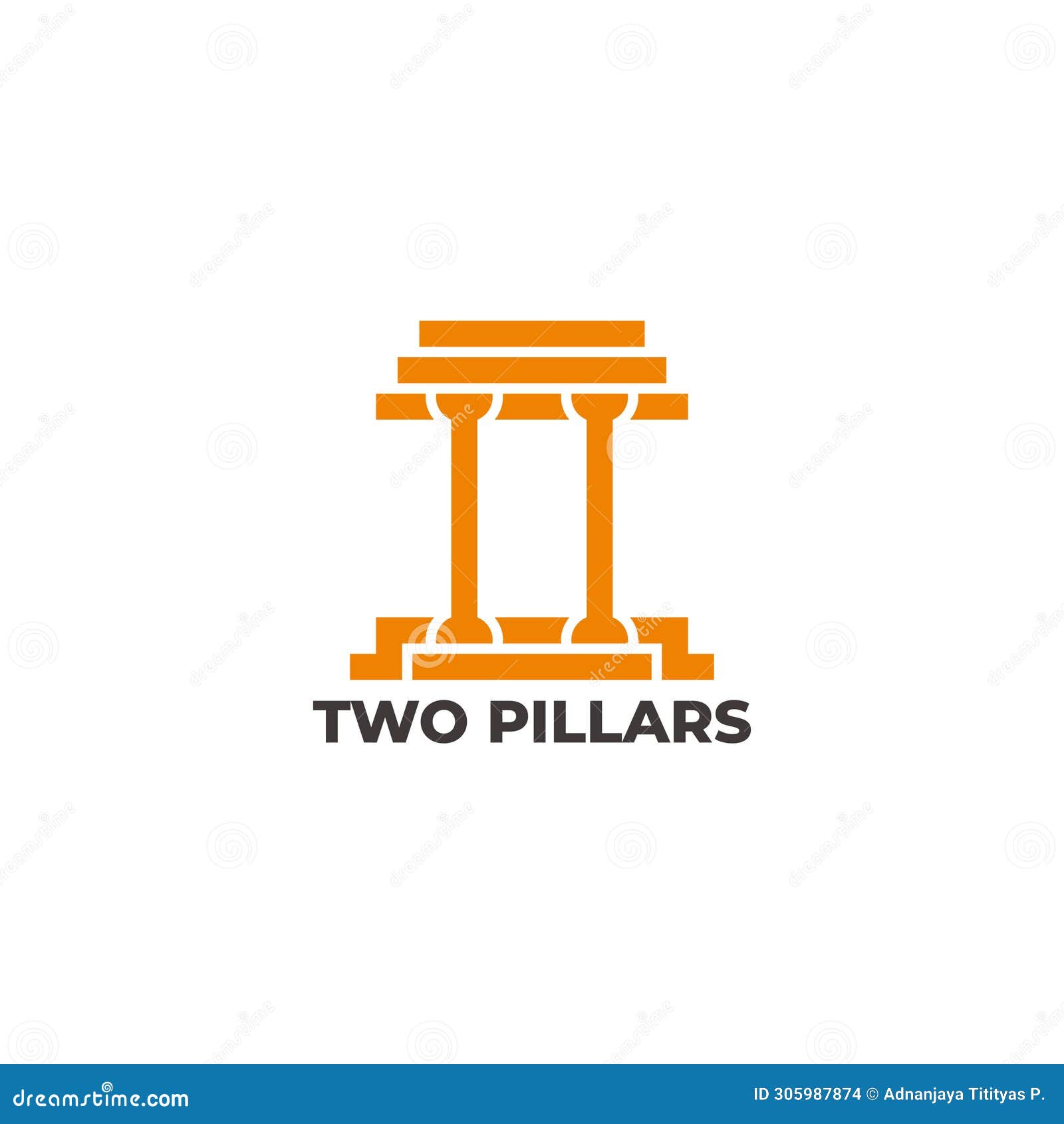 Two Pillars Ancient Building Simple Logo Vector Stock Vector ...