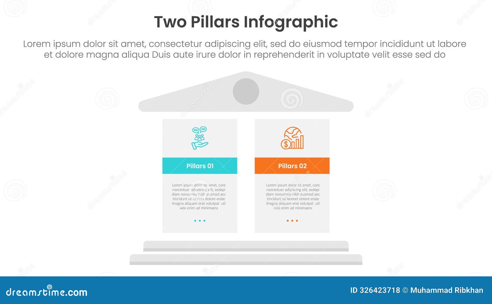 Two Pillars Framework With Ancient Classic Construction Infographic ... Two Pillars Framework With Ancient Classic Construction Infographic ...