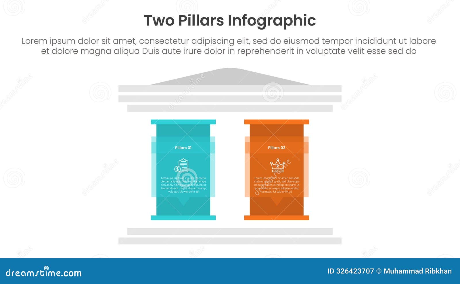 Two Pillars Framework With Ancient Classic Construction Infographic ... Two Pillars Framework With Ancient Classic Construction Infographic ...