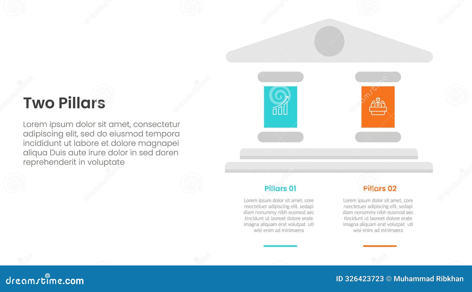 Two Pillars Framework With Ancient Classic Construction Infographic ... Two Pillars Framework With Ancient Classic Construction Infographic ...