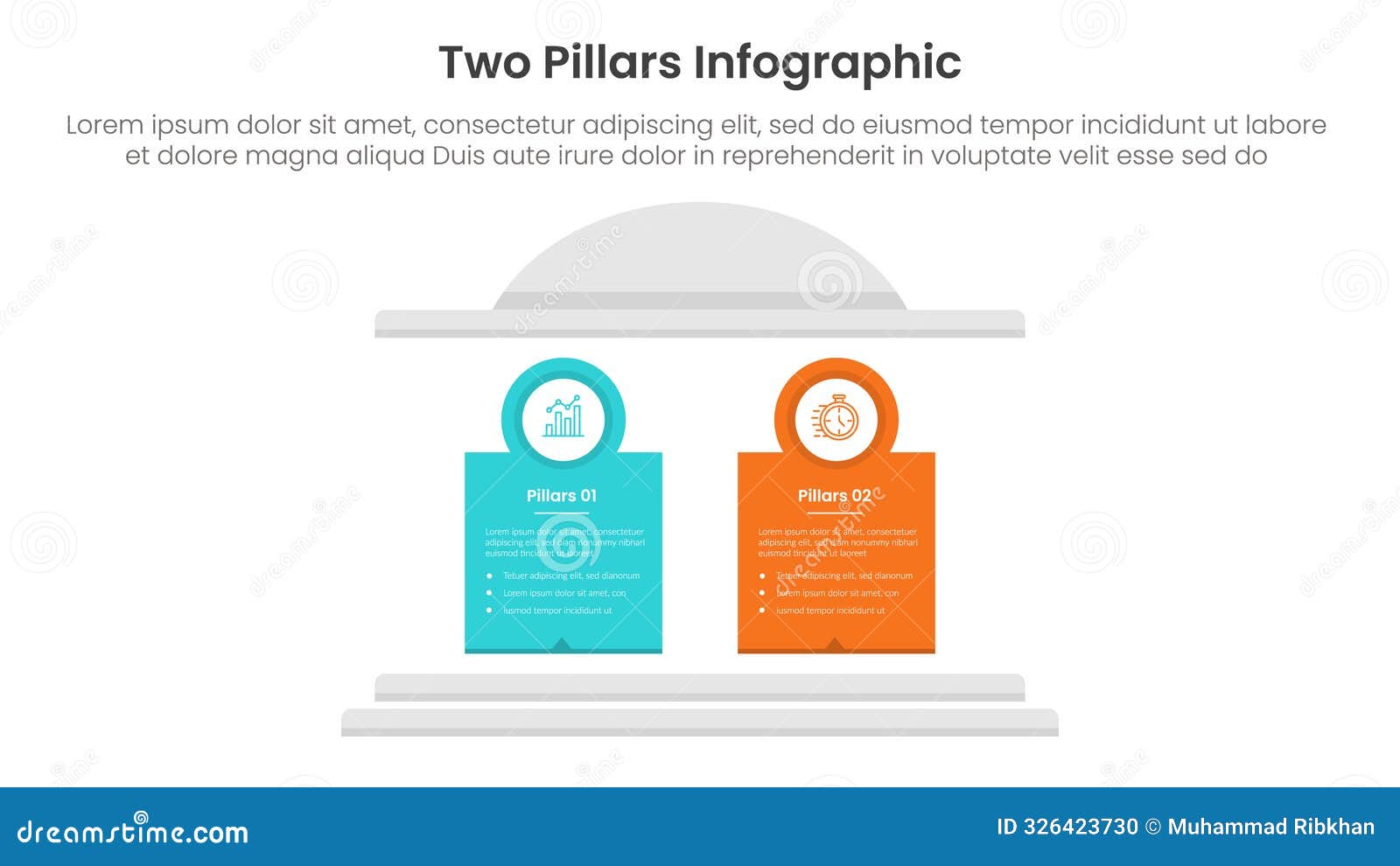 Two Pillars Framework with Ancient Classic Construction Infographic ... Two Pillars Framework with Ancient Classic Construction Infographic ...