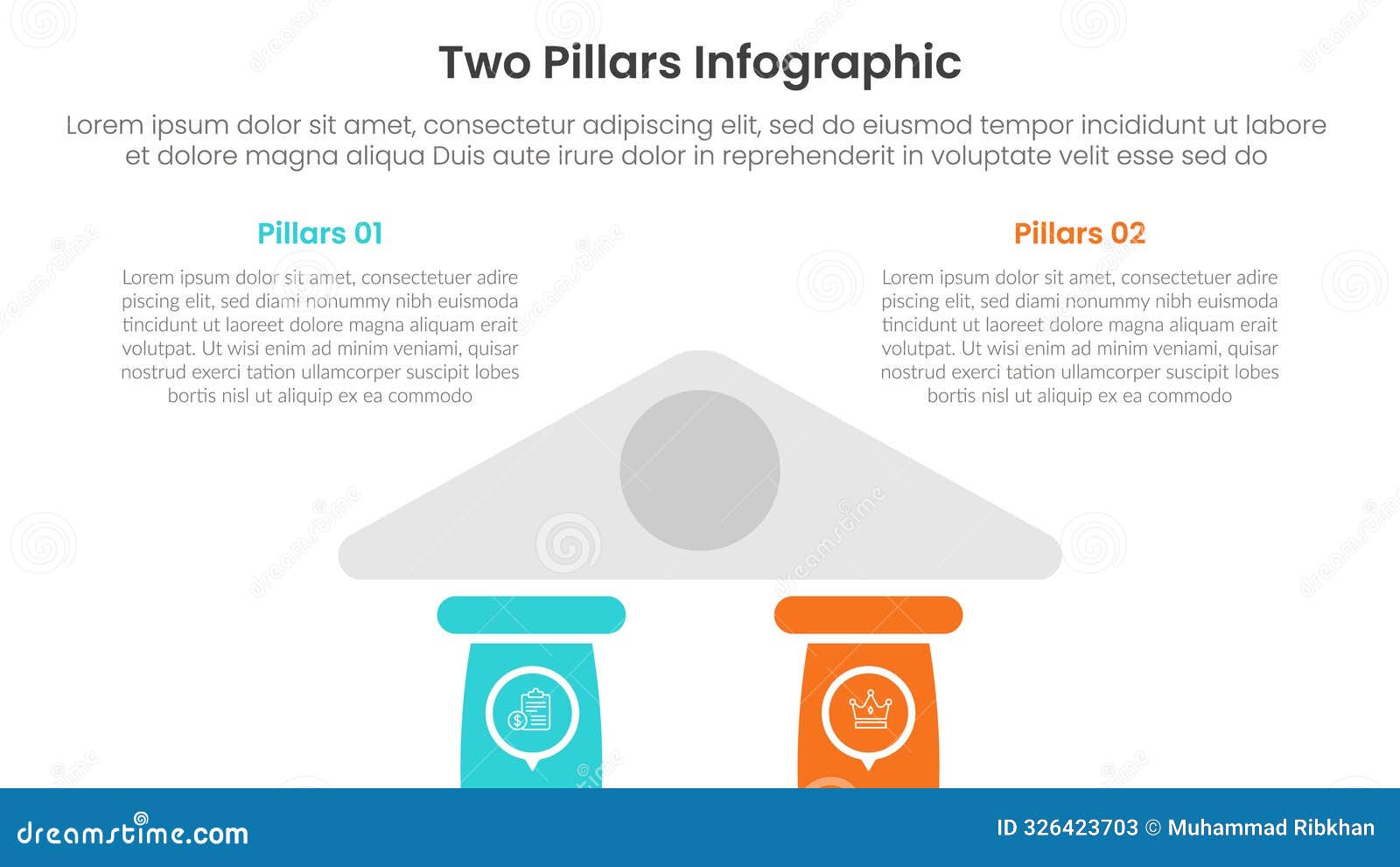 Two Pillars Framework With Ancient Classic Construction Infographic ...