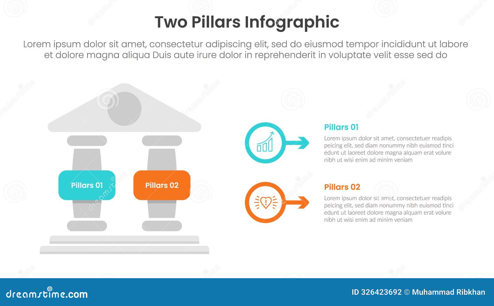 Two Pillars Framework With Ancient Classic Construction Infographic ... Two Pillars Framework With Ancient Classic Construction Infographic ...
