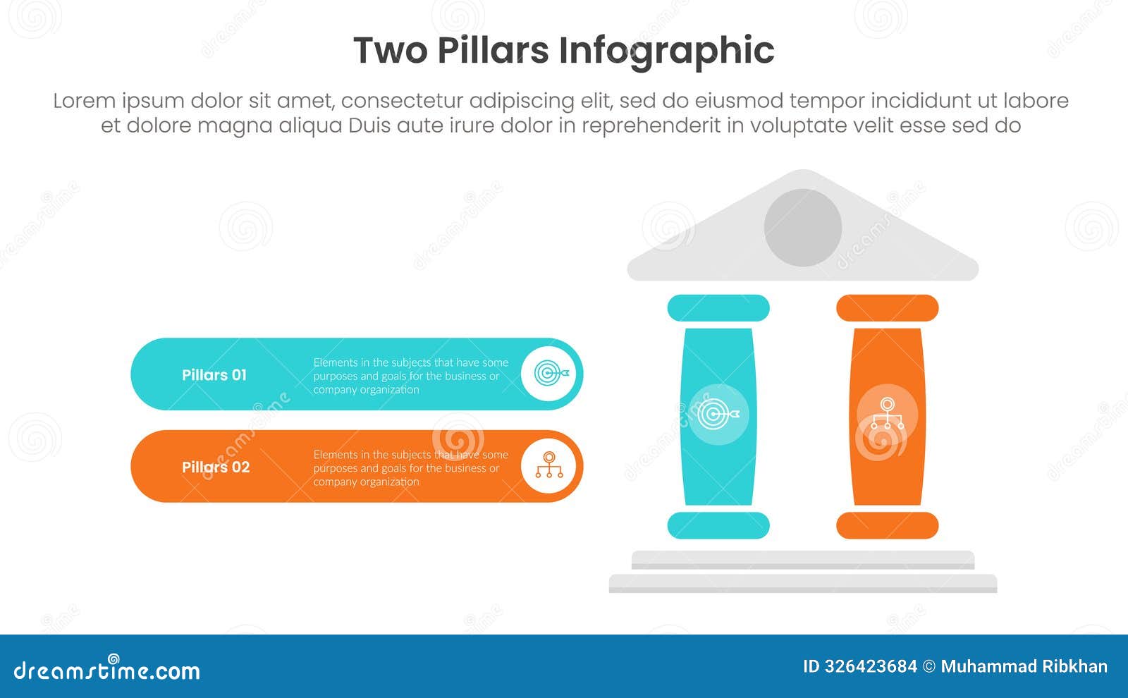 Two Pillars Framework With Ancient Classic Construction Infographic ... Two Pillars Framework With Ancient Classic Construction Infographic ...