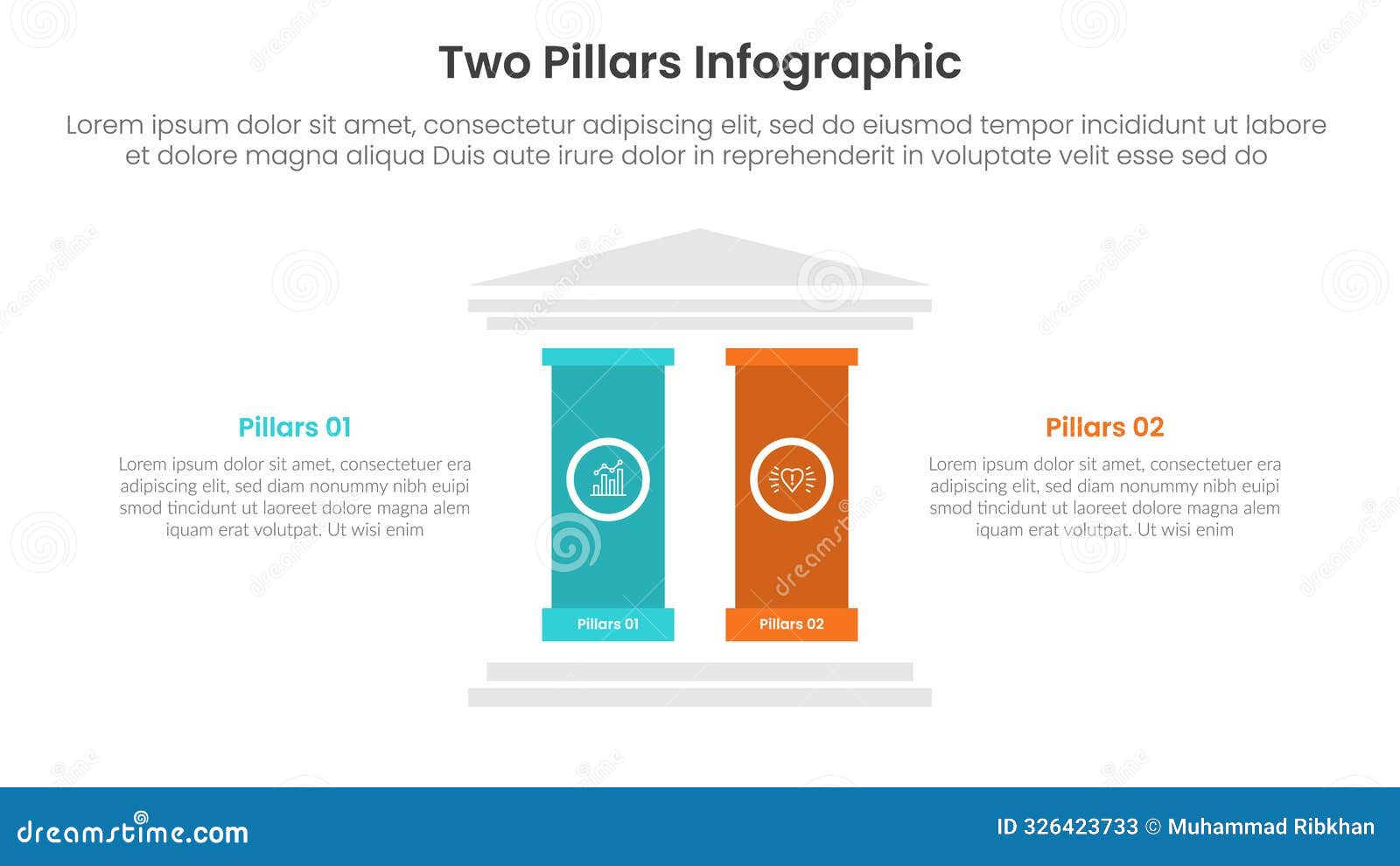 Two Pillars Framework with Ancient Classic Construction Infographic ...