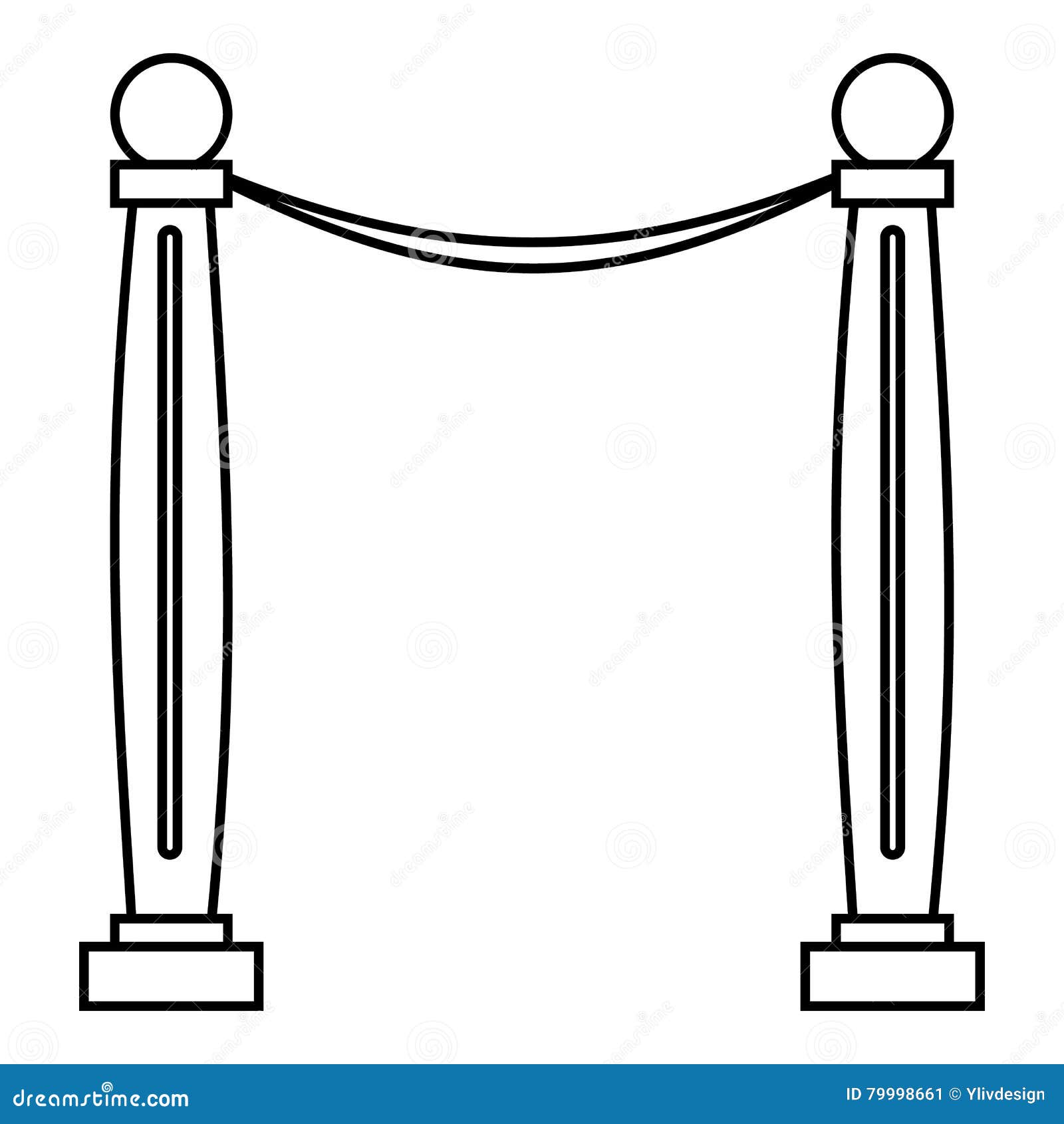 Two Pillars Icon, Outline Style Stock Vector - Illustration of fence ...