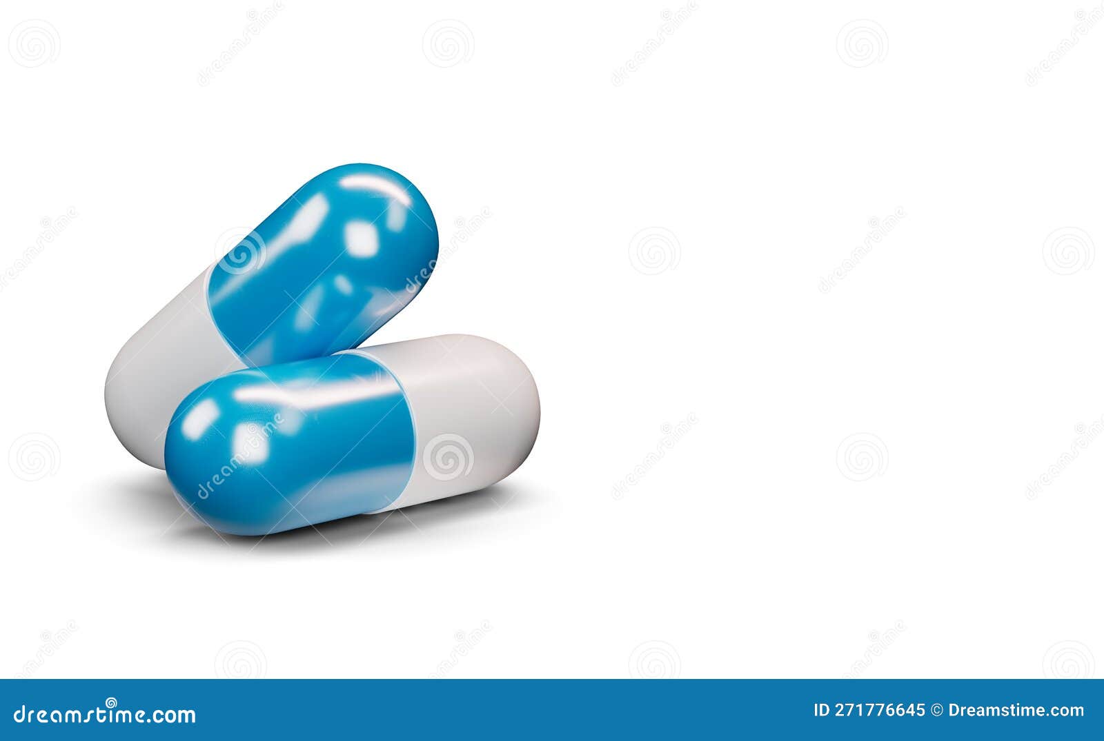 Two Pills To the Side with Copyspace on the Right Side. Stock ...