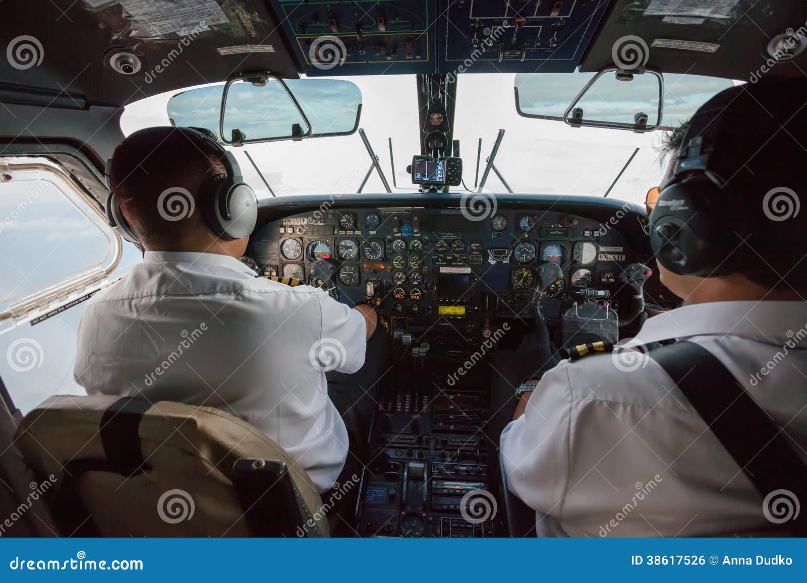 Two Pilots Inside Propeller Plane Editorial Photo - Image of adult ...