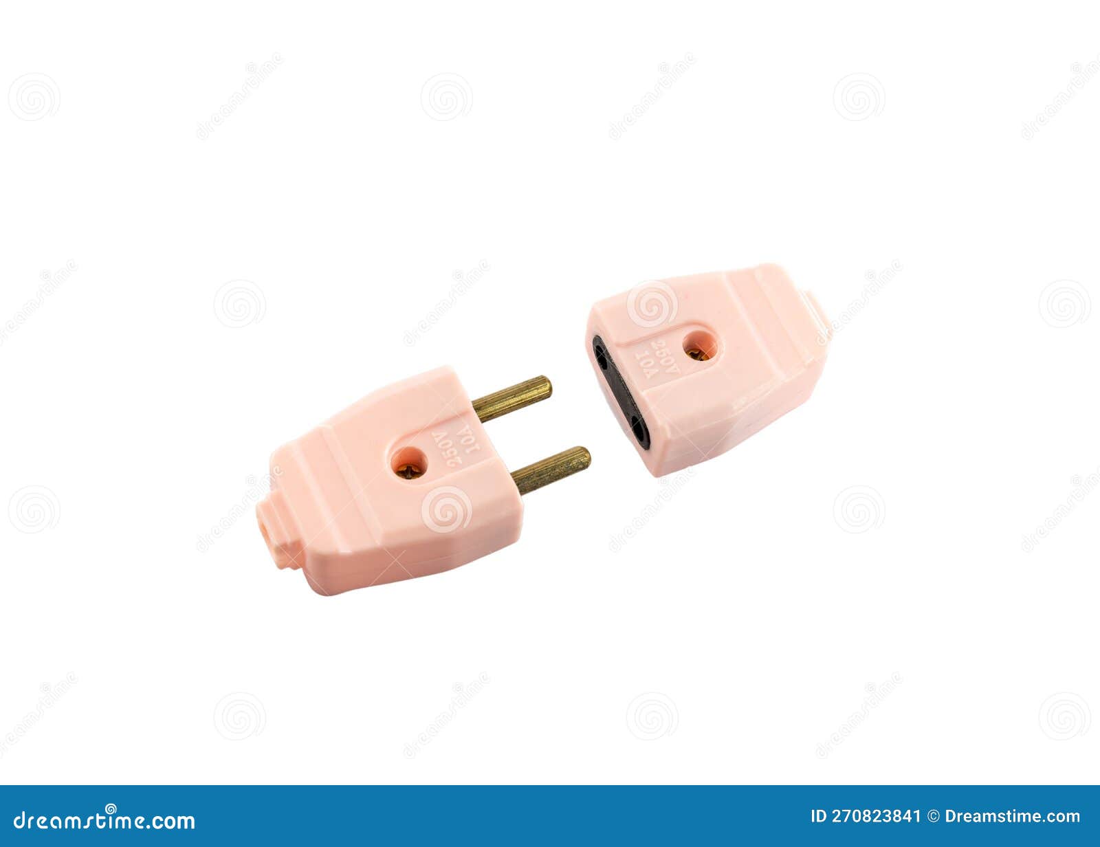 Two Pin Male Female Plug Isolated on White Background Stock Image ...
